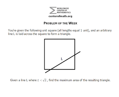 The Center of Math Blog: Problem of the Week