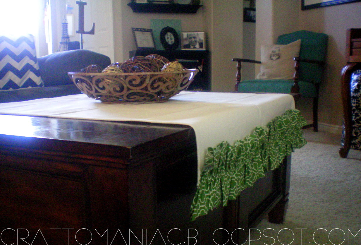 HOME DECOR [Ruffled Canvas Coffee Table Runner] - 700 N COTTAGE