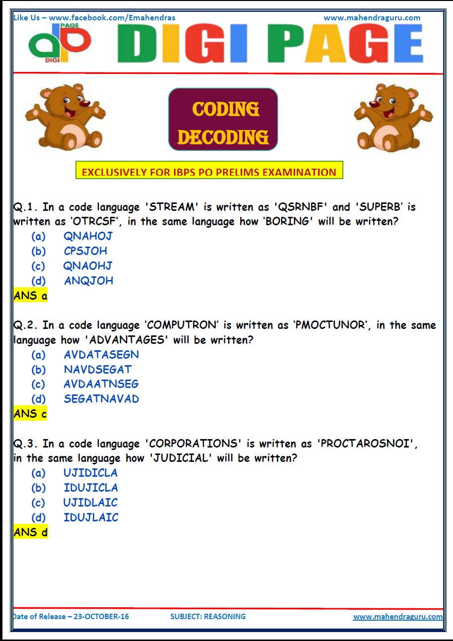 DP | Coding Decoding | 23 - Oct - 16