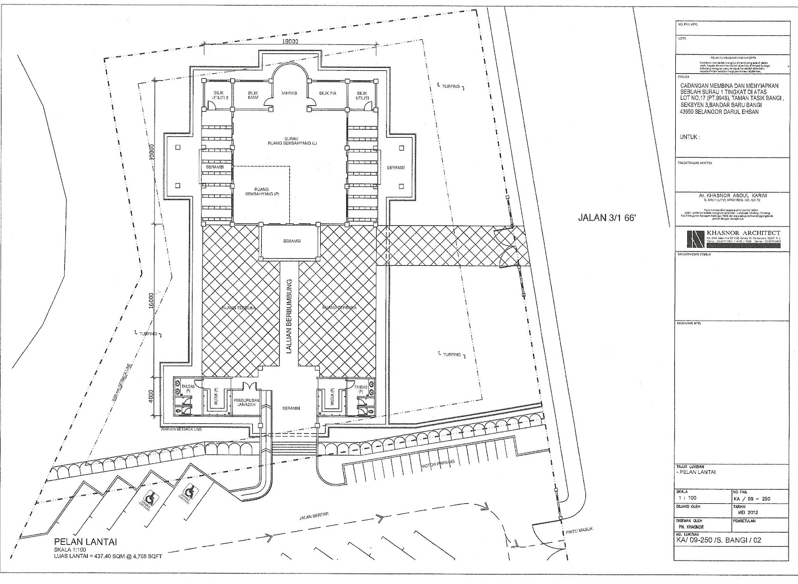 Penduduk Taman Tasik Bangi 3: PELAN SURAU TETAP (REVISED)
