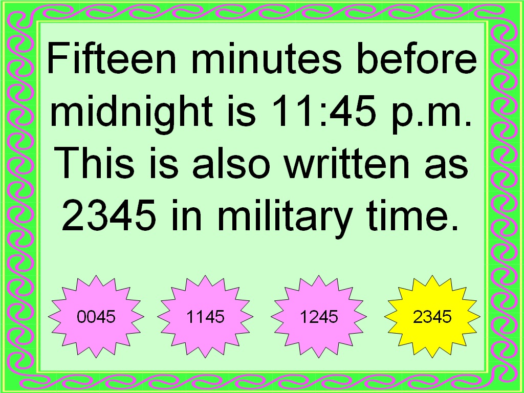 Student Survive 2 Thrive: Free Practice Test: Military Time and ...