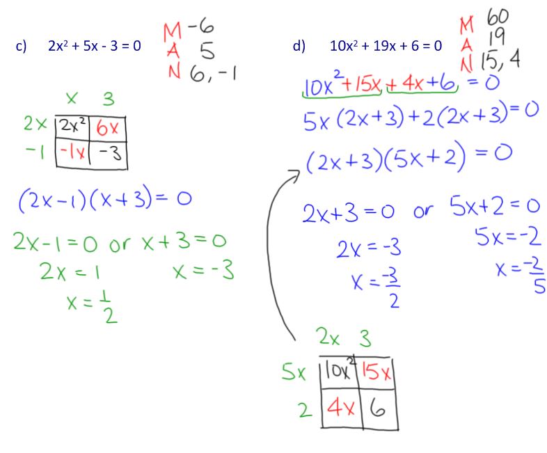 M^3 (Making Math Meaningful): MPM2D - Day 58: Solving Quadratic ...