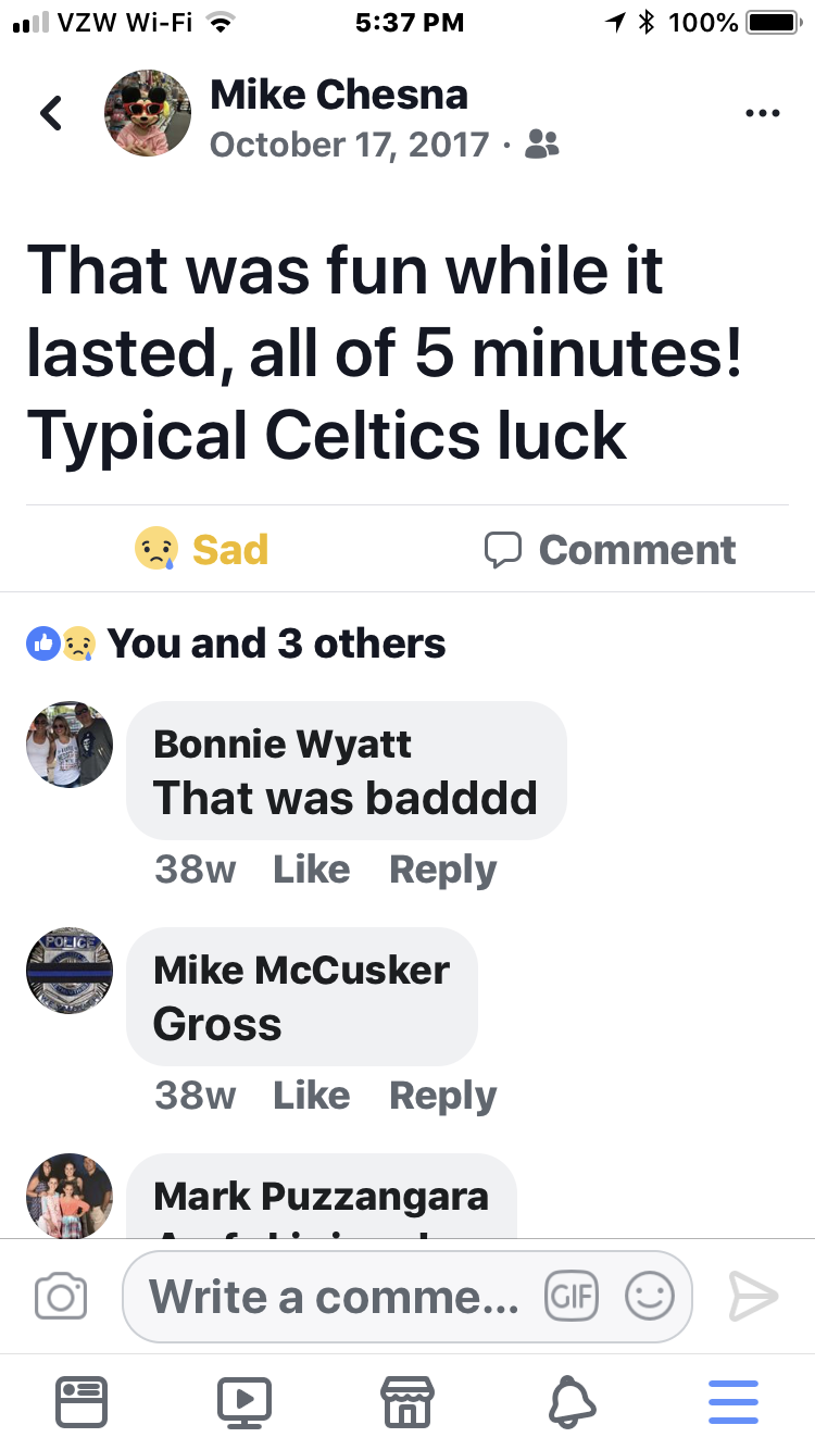 A farewell to Sgt. Mike Chesna from CelticsLife & a plea for his family