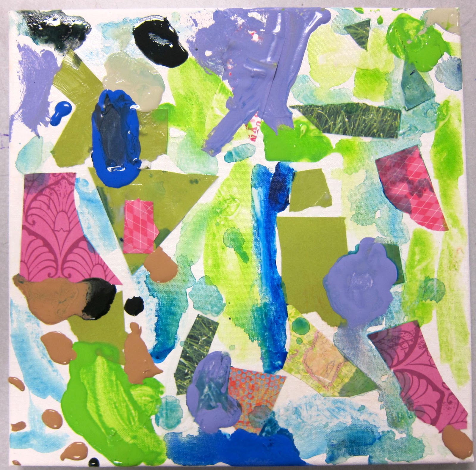 Art is Basic-- Art Teacher Blog: Mixed Media Canvases with Kids