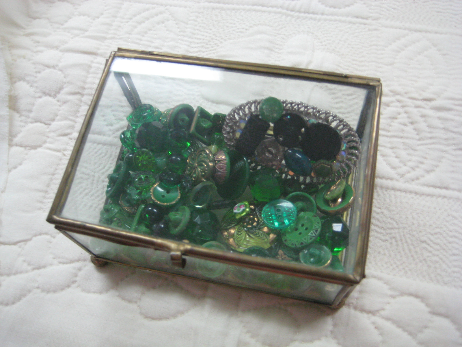 Bird Nest On The Ground: "A Green Glass Button Collection"