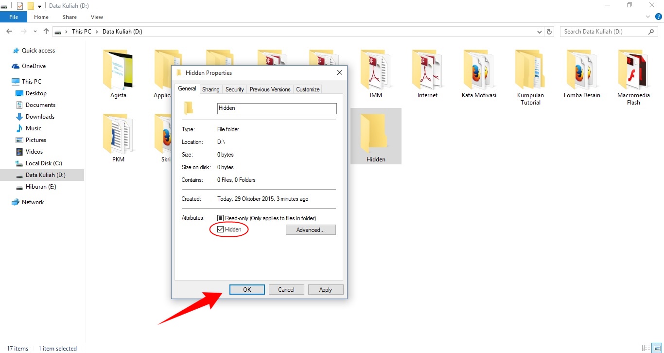 CARA MENYEMBUNYIKAN FILE ATAU FOLDER PADA WINDOWS 10 | Kedai Tutorial