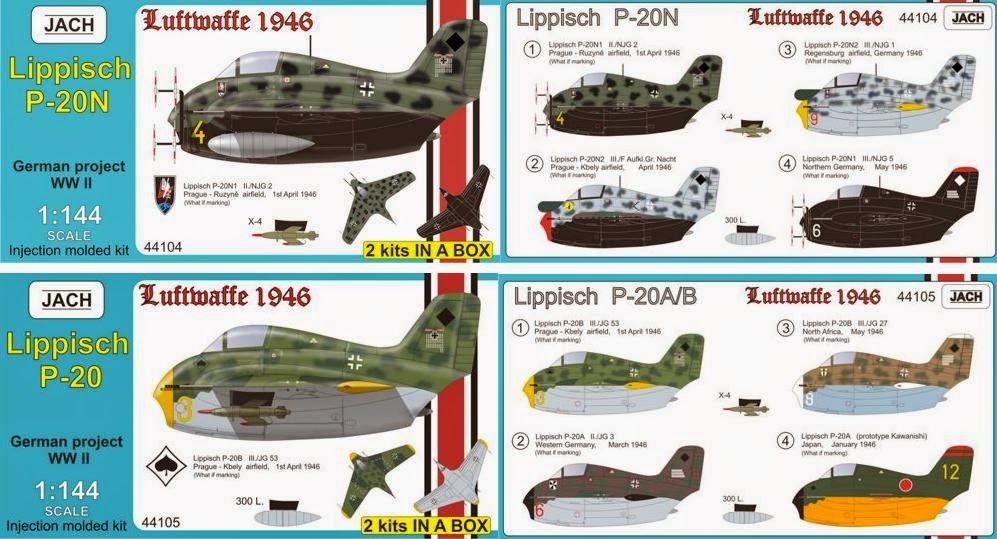 Kampfgruppe 1/144: 1/144 Lippisch P.20 Night Fighter (2 in 1) kits - JACH
