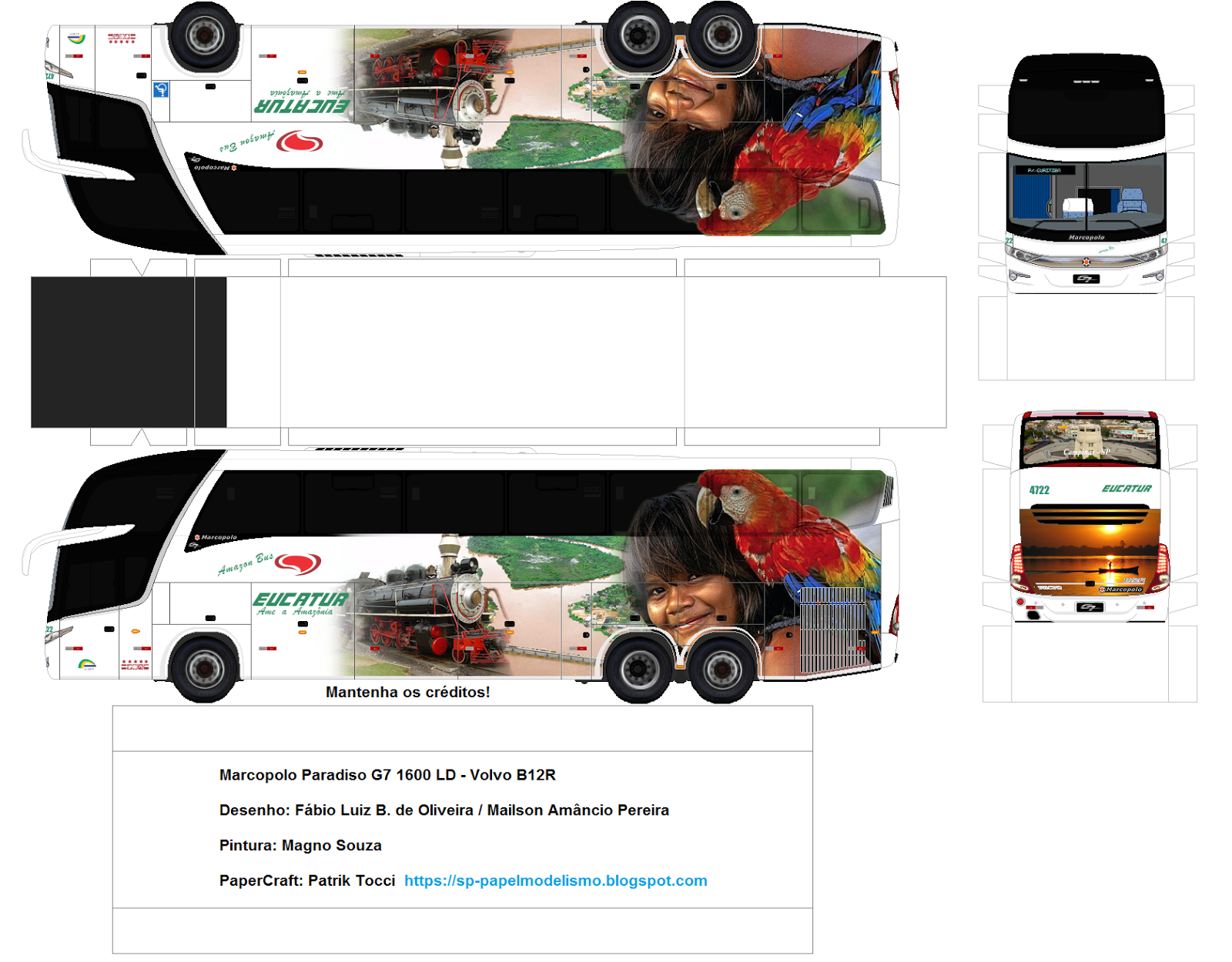 SP. Papel Modelismo: PaperCraft Ônibus Marcopolo Paradiso G7 1600 LD ...