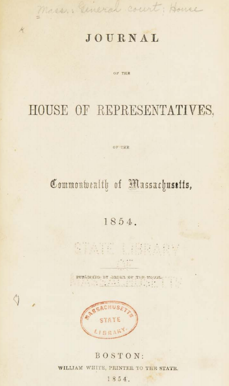 State Library of Massachusetts: The House and Senate Journals and how ...