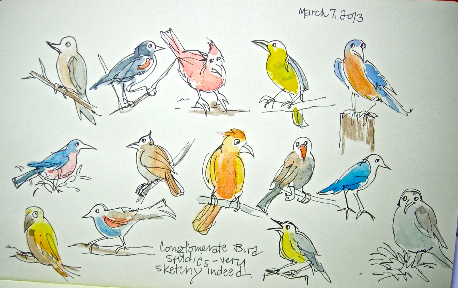 Sketchbook Wandering : Playful Bird Sketches