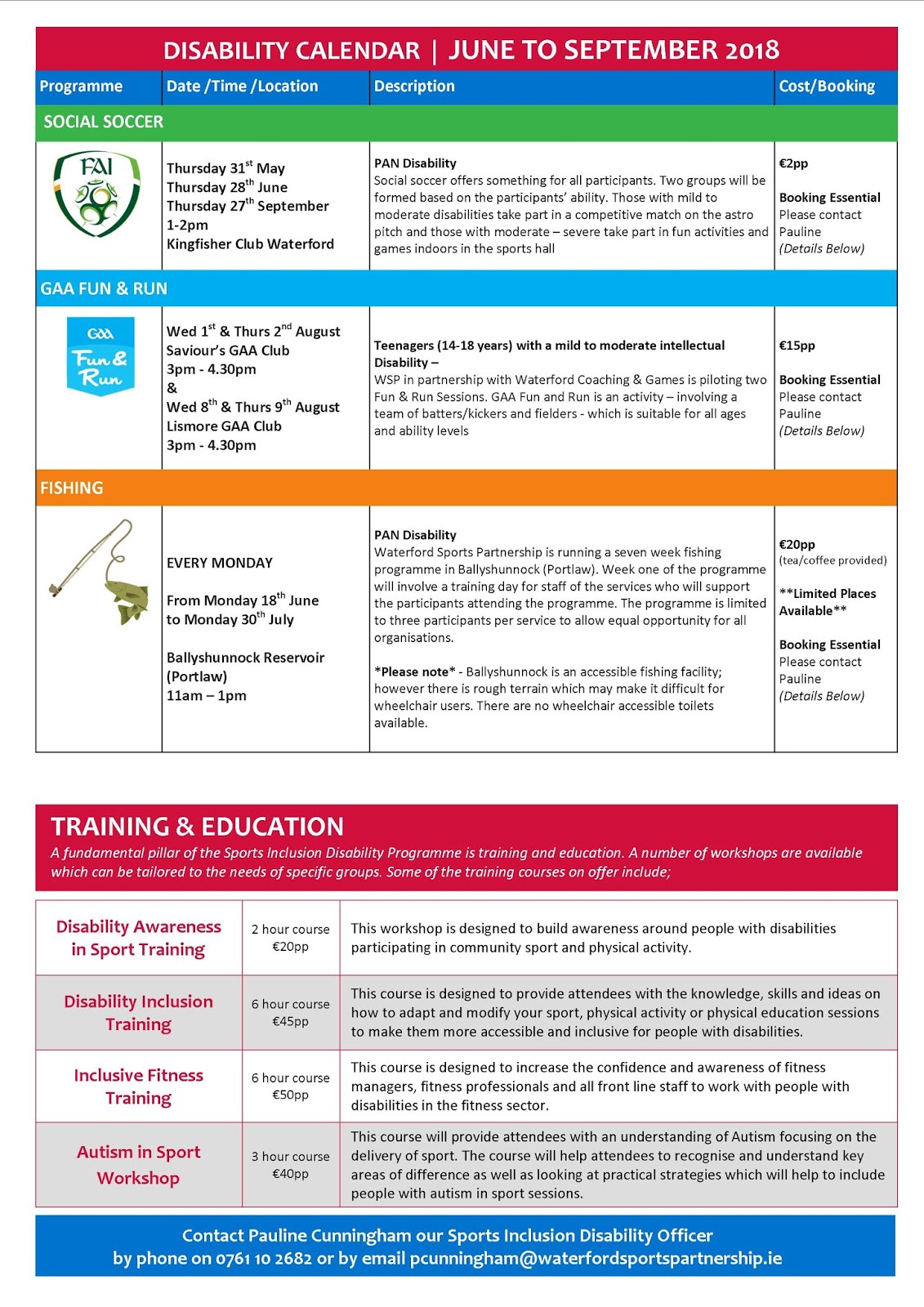 Waterford Sports Partnership: Disability Calendar of Programmes & Events