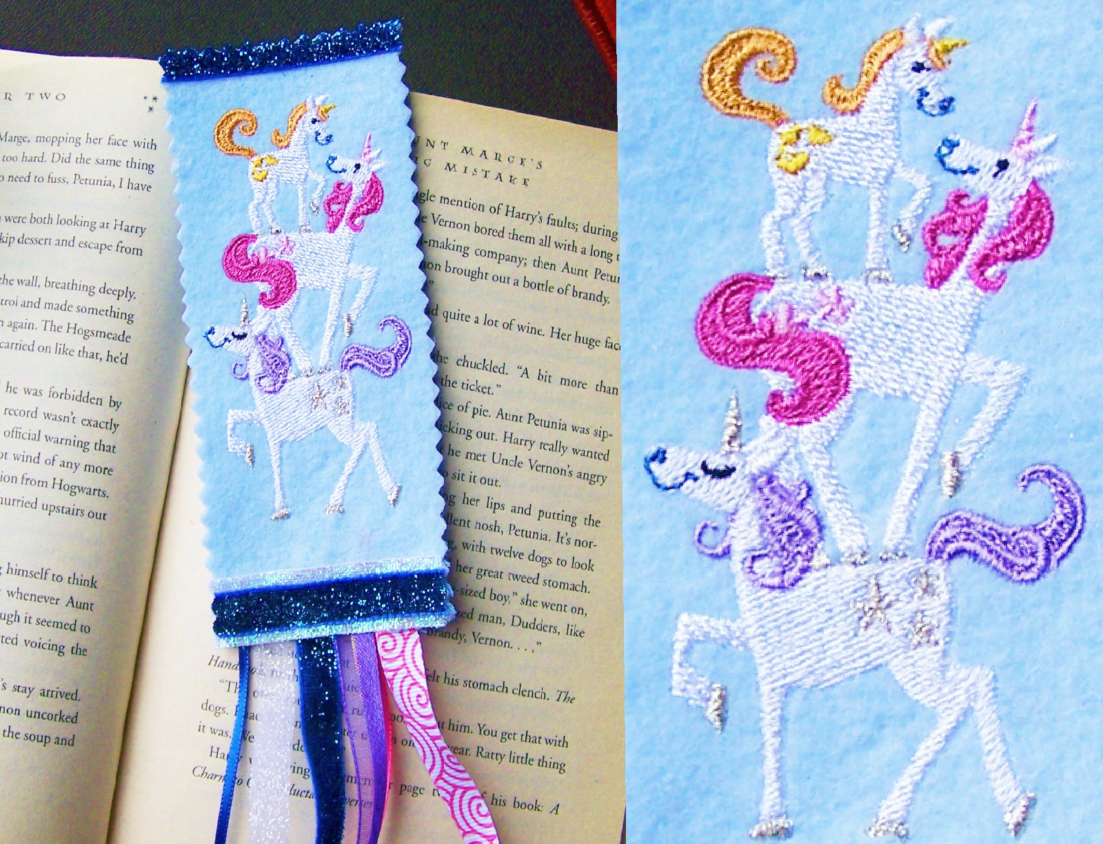 Be True Crafts: 3 machine embroidered bookmarks February Crafting