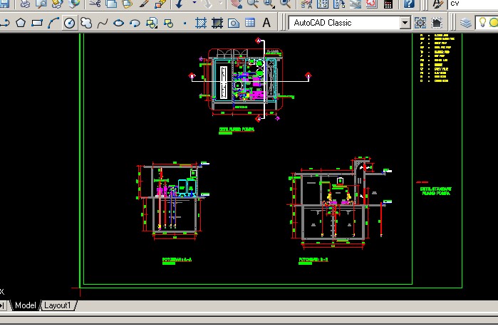 GAMBAR AUTOCAD - RUANG POMPA | PEKERJAAN MEKANIKAL ELEKTRIKAL ...