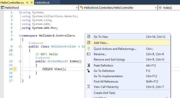 ASP.NET MVC - Hello World Première application MVC