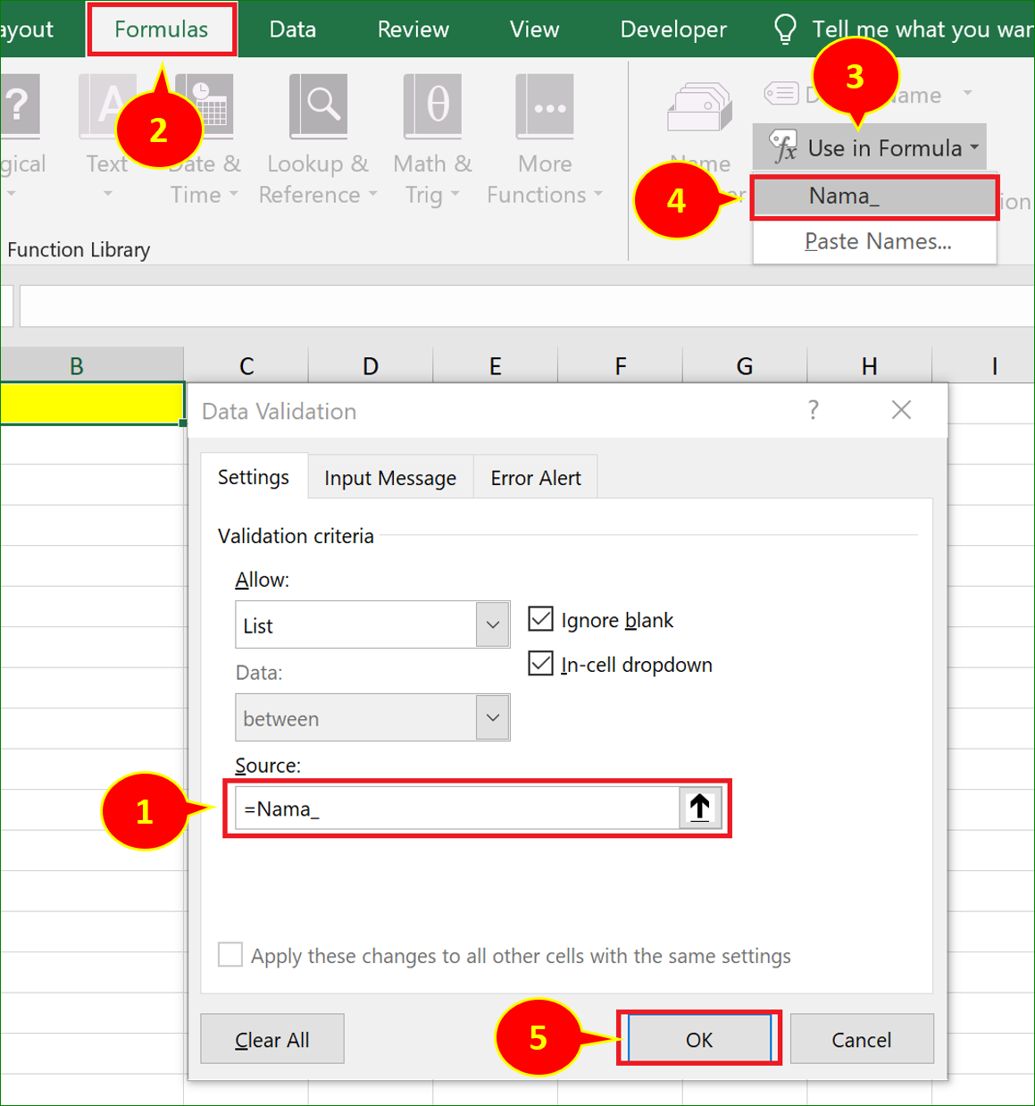 Cara Membuat Daftar Dinamis dengan Data Validasi Excel - ExcelManiacs