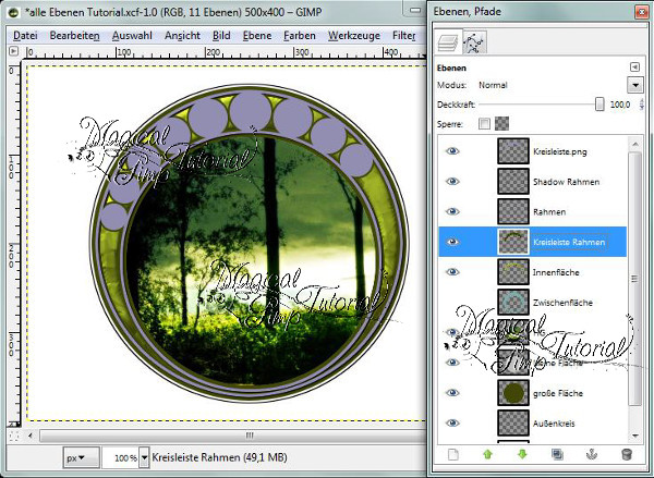 Magical Gimp-Tutorial: Gimp Tutorial "Circle"