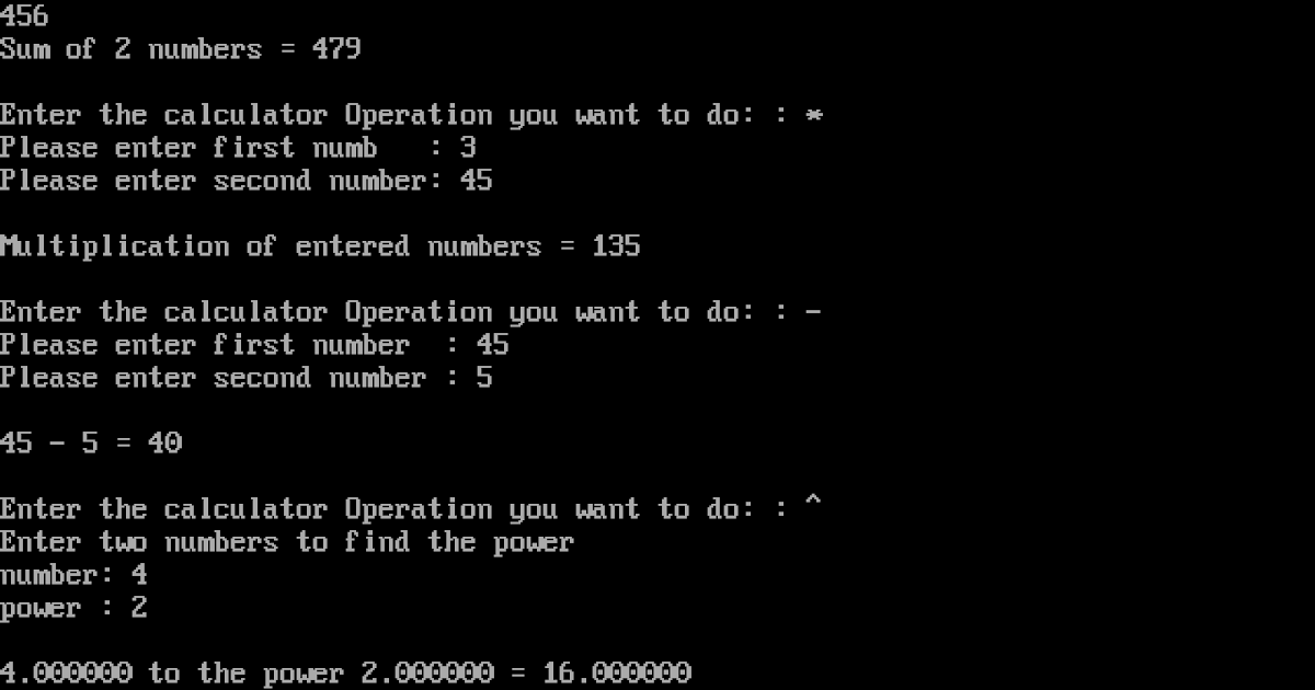 C Language: Calculator Application