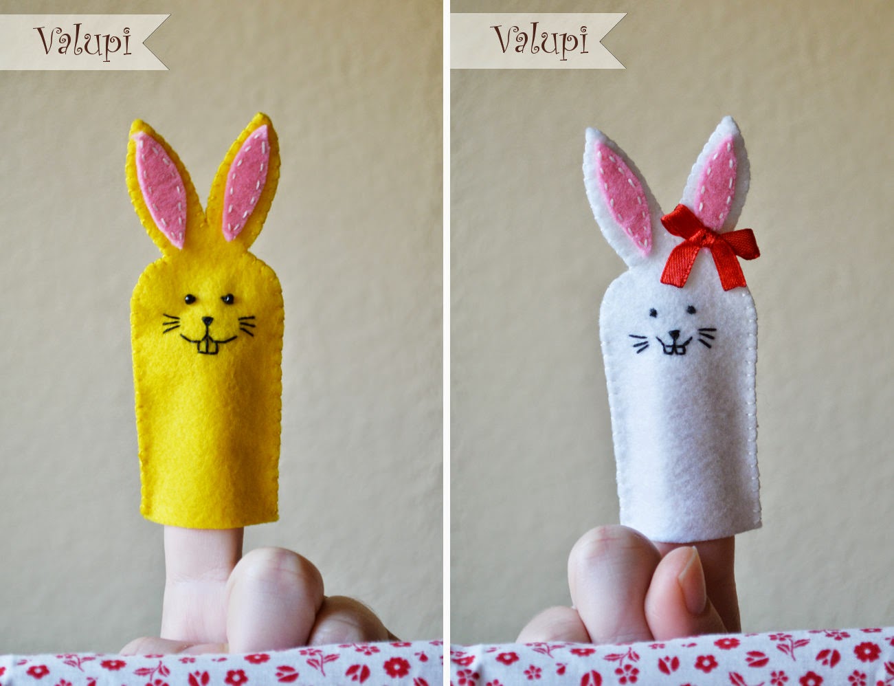 Valupi - Handmade with love: DIY - Títeres de dedo Sr. y Sra. Bunny