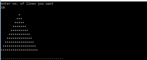 C Programs For Print A Pyramid Pattern Using Star (*)
