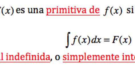 LAS MATES DE SANDRA: PRIMITIVA DE UNA FUNCIÓN. CONCEPTO
