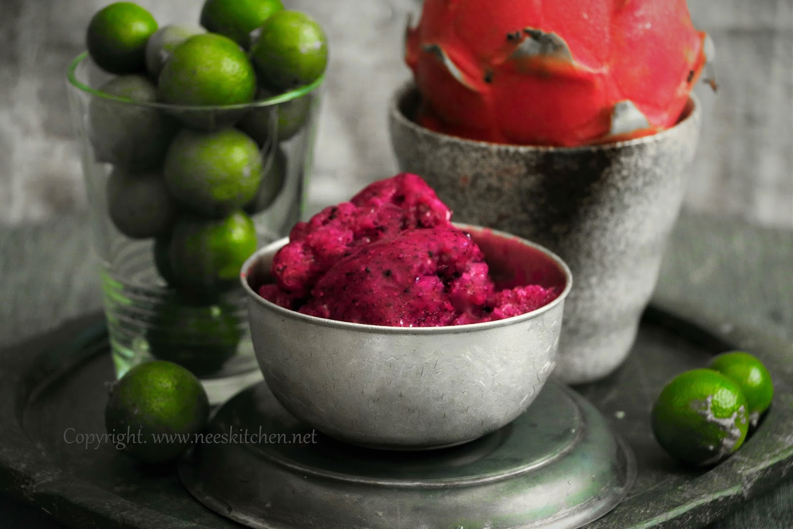 Dragon Fruit & Lime Sorbet - Nee's Kitchen
