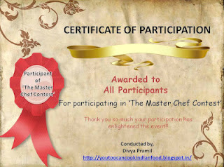 Second Prize n Awards in The Master Chef Contest | Diva Likes