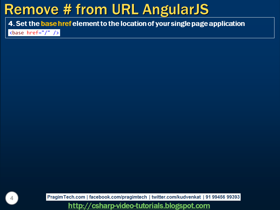 Sql server, .net and c# video tutorial: Remove # from URL AngularJS Sql server, .net and c# video tutorial: Remove # from URL AngularJS
