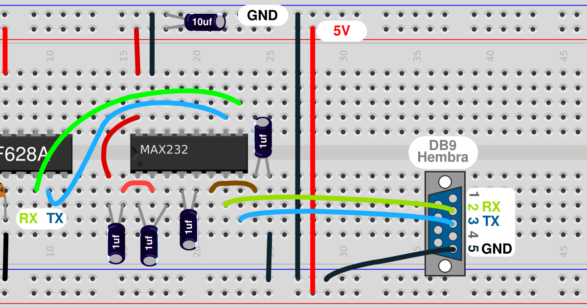 Electrónica Y Programación: Conexión del max232 en un microcontrolador
