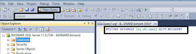 Computer Tips and Tricks from Biniam: Restoring SQL Server Database and Getting out of Standby ...