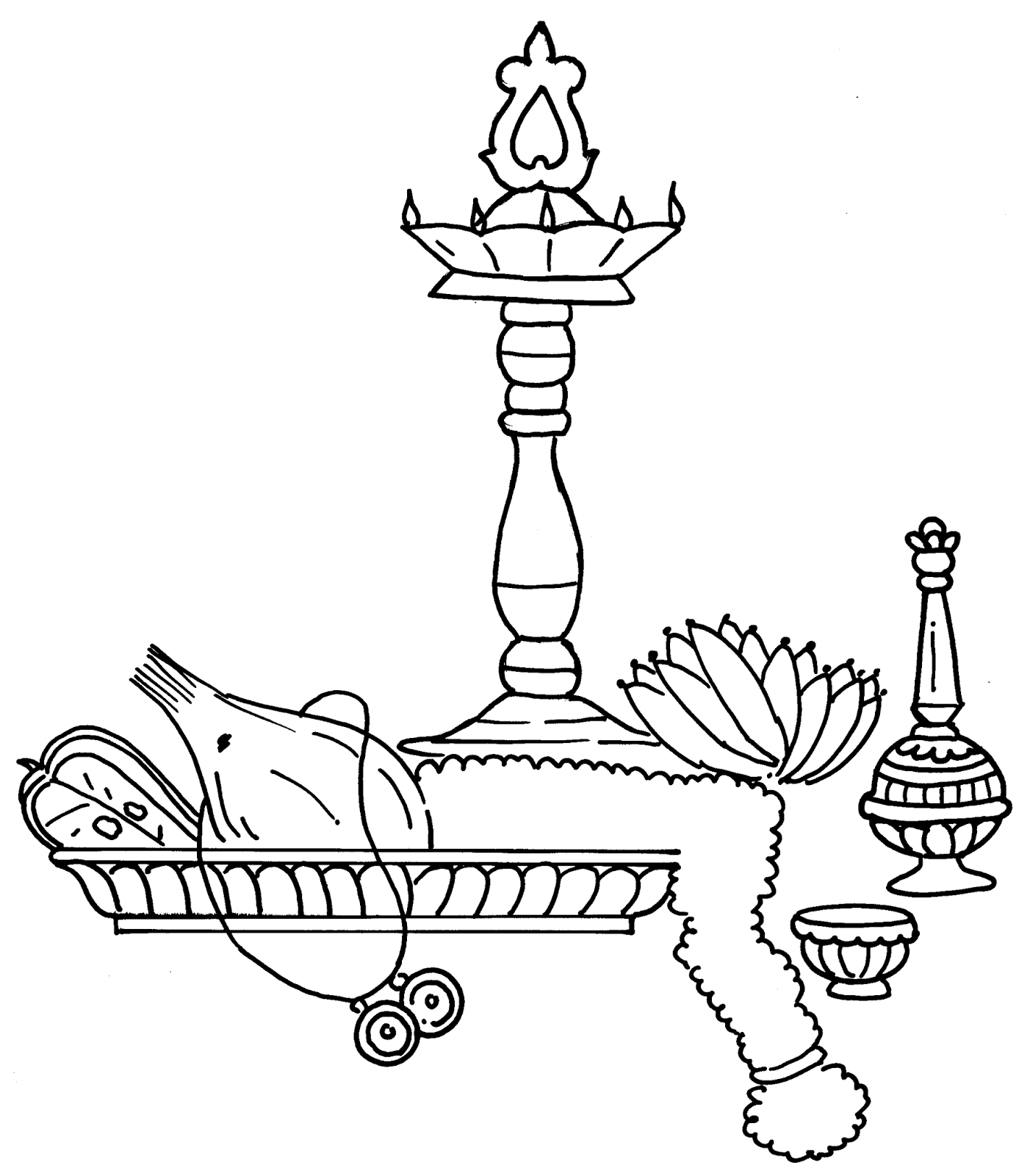 Tamil Cliparts: Printing Line art - 4 ( Wedding and invitations )