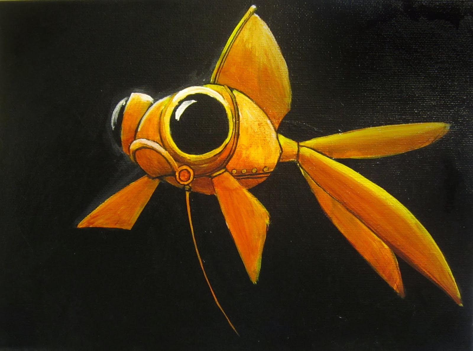 One Painting a Day: Robot Goldfish XXVIII