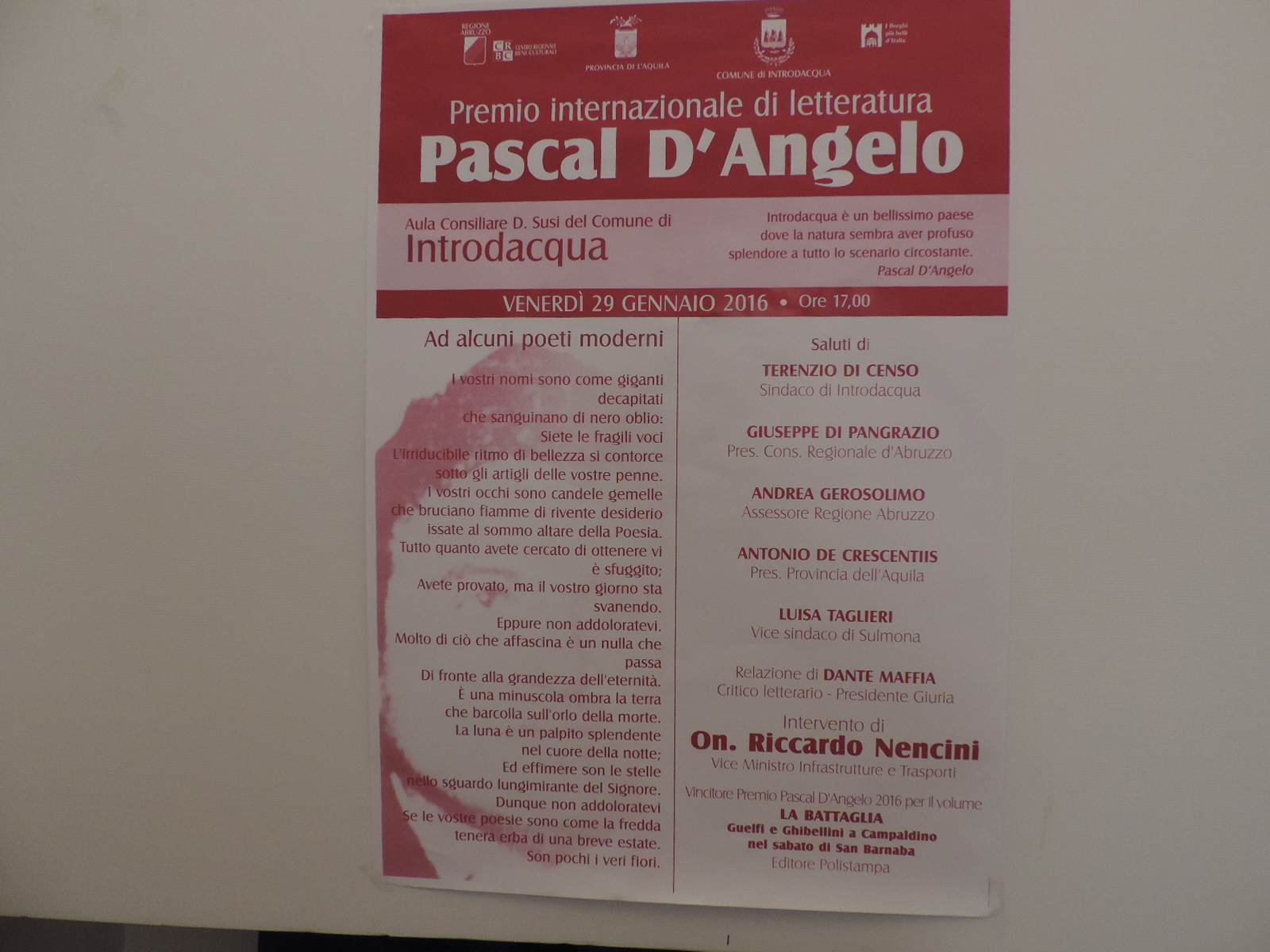 CENTROABRUZZONEWS: TORNA IL PREMIO INTERNAZIONALE DI LETTERATURA PASCAL ...