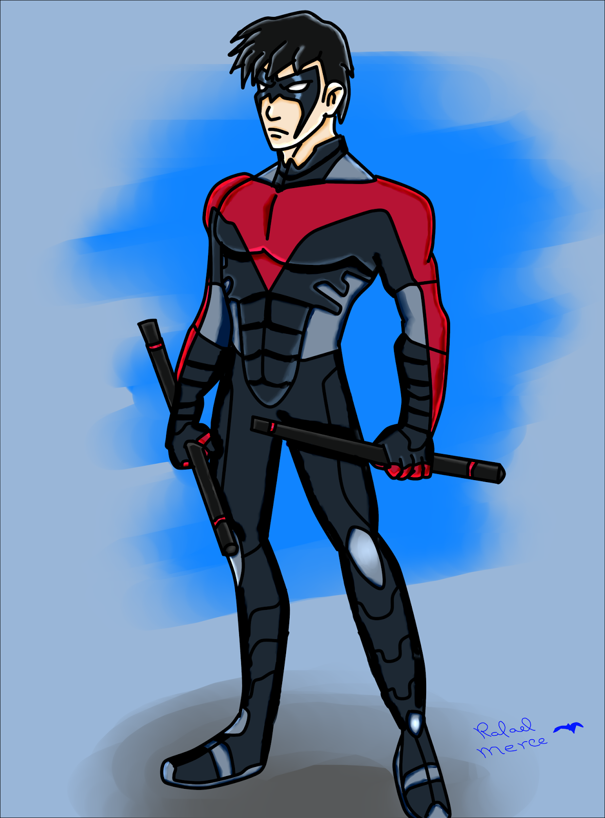 Rafael Merce Desenhos: Desenho -Asa Noturna - DC Comics