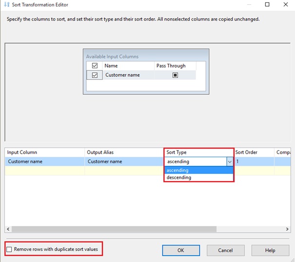 How to use SORT control in SSIS - D365 F&O Solutions
