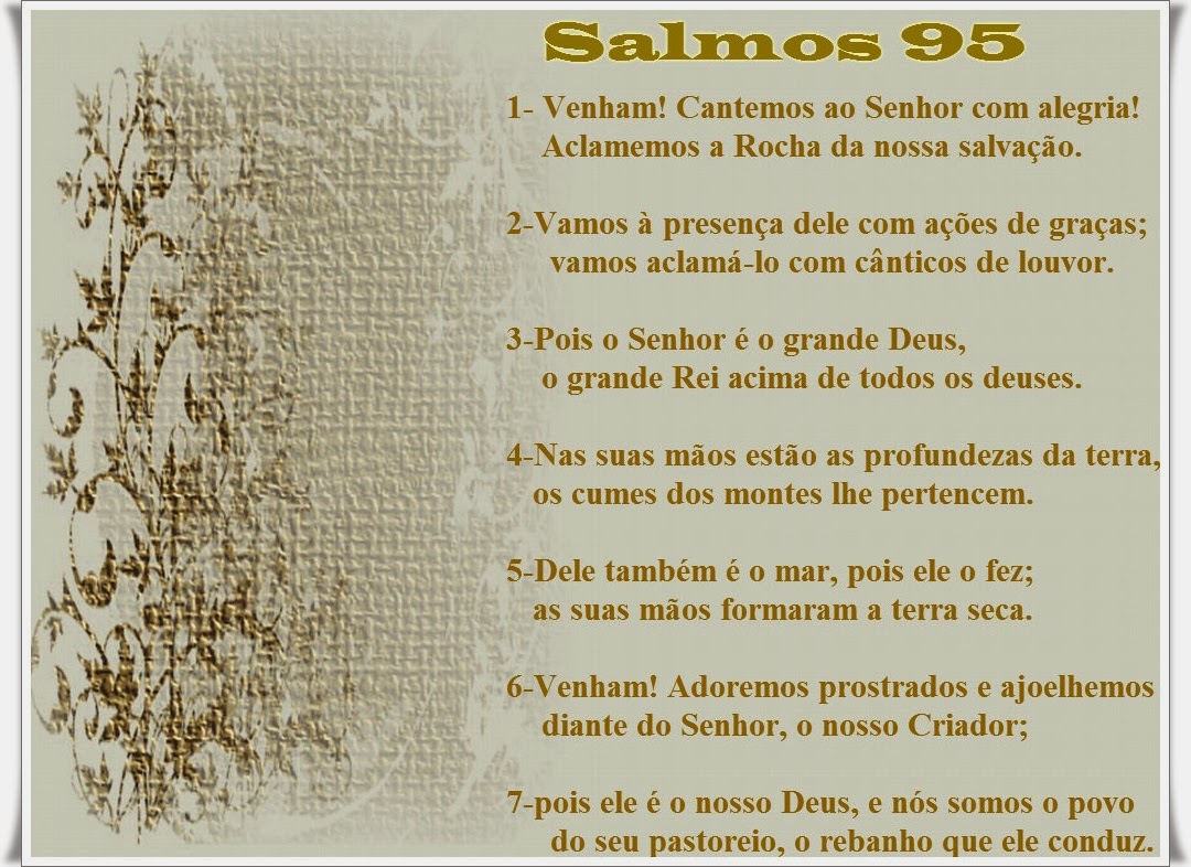 Palavra Eficaz : Primeiro Deus: Salmo 95