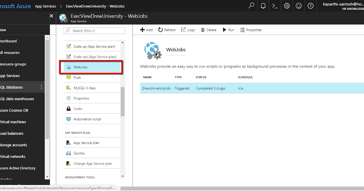 Delete Webjob In Microsoft Azure