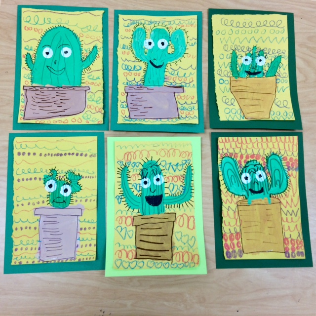 Art with Mr. Giannetto: 1st Grade Cactus Art Projects