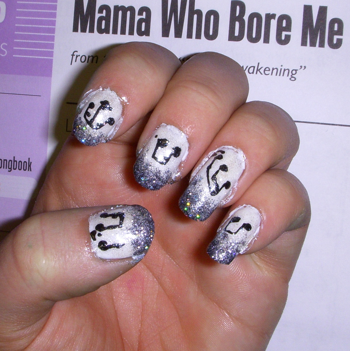 Quixii's Nails: 12/2/11 - Musical Notes Mani
