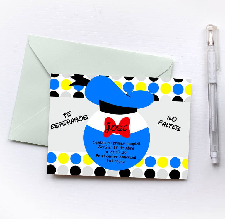 Invitaciones de cumpleaños del Pato Donald - Para los peques Invitaciones de cumpleaños del Pato Donald - Para los peques