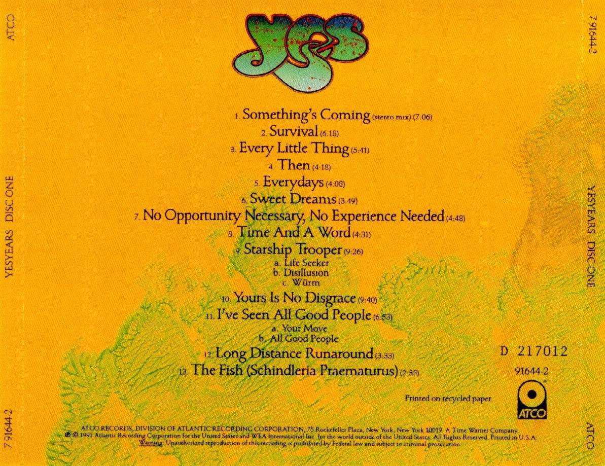 On The Road Again: Yes "YesYears"