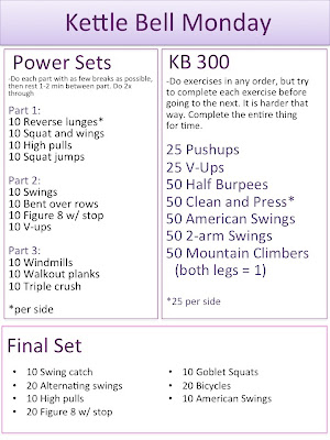 Working Out and Eating In: Workout Recap - KB on Monday, August 5th