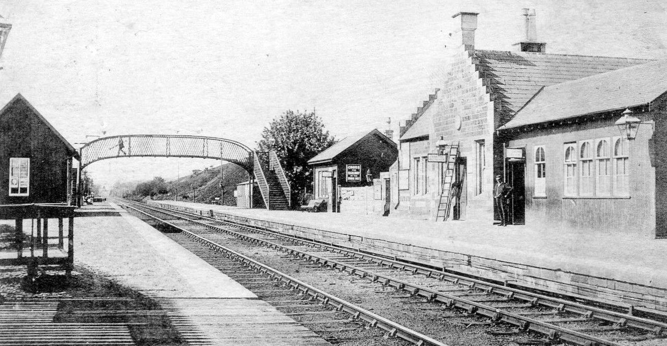 Tour Scotland: Old Photograph Railway Station Bishopton Scotland