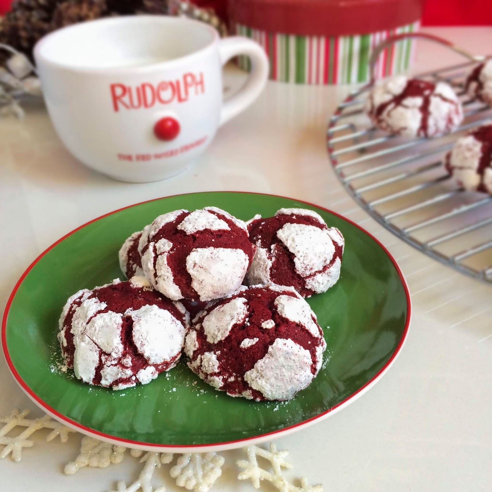 Galletas craqueladas de Red Velvet ( Crinkle cookies)