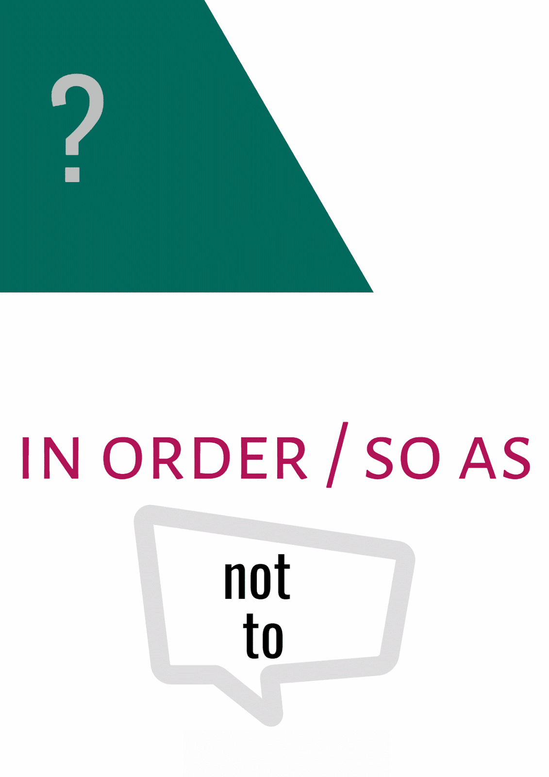 Infinitive + so as to / in order to - Summerhill STUDIO | Grammar