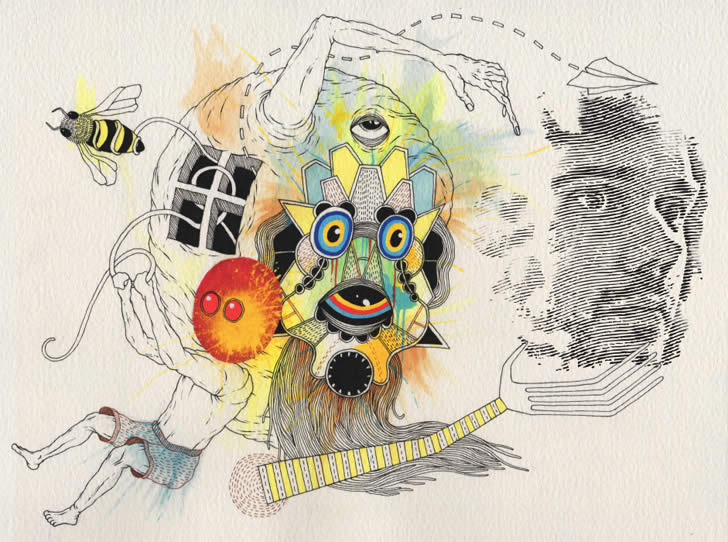 Trippy Brain Spill Paint Art