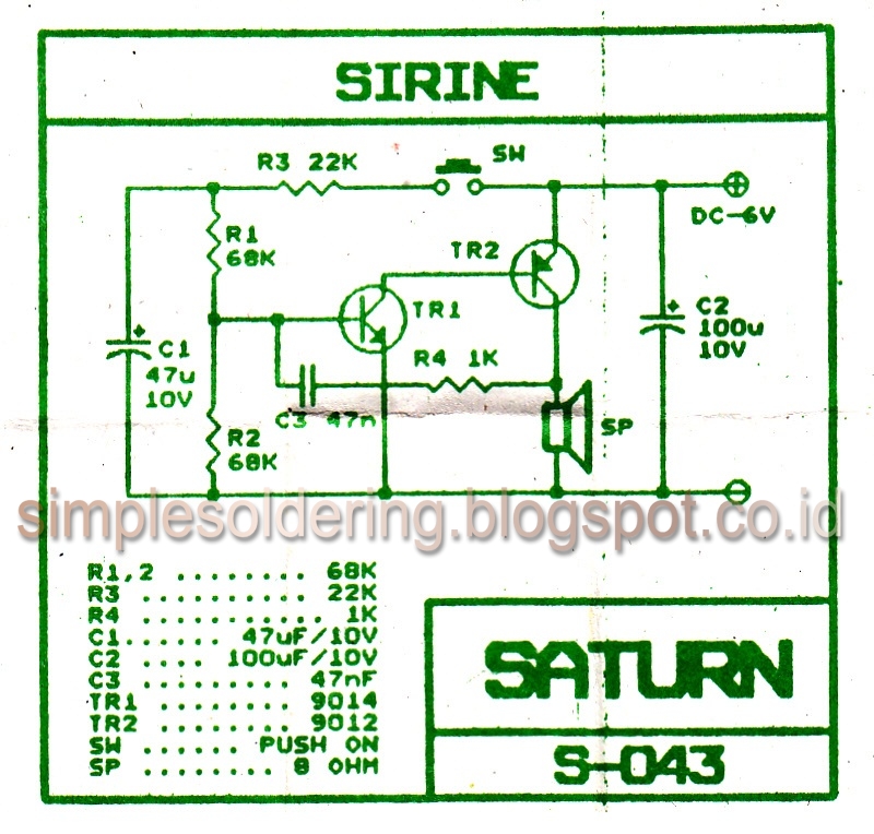 Simple Experiment And Electronics Hobby: Simple Siren Circuit