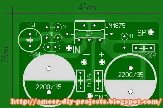 DIY ELECTRONICS PROJECTS: Tinny LM1875 Layout