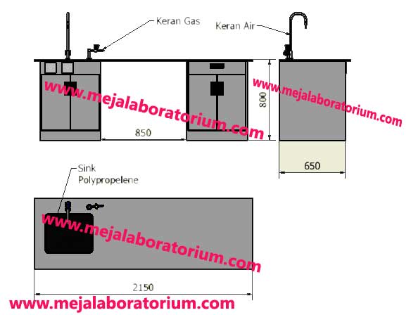 Meja Guru untuk Laboratorium Sekolah | MEJA LABORATORIUM | LEMARI ASAM ...