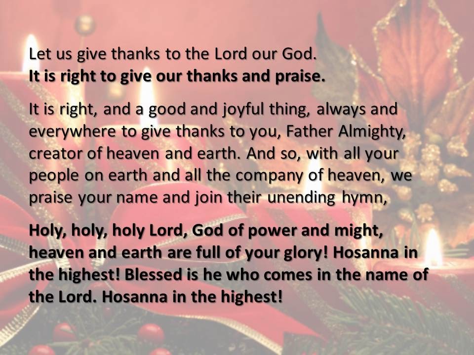 Pastor Don's Blog: Christmas Eve Litany for Holy Communion
