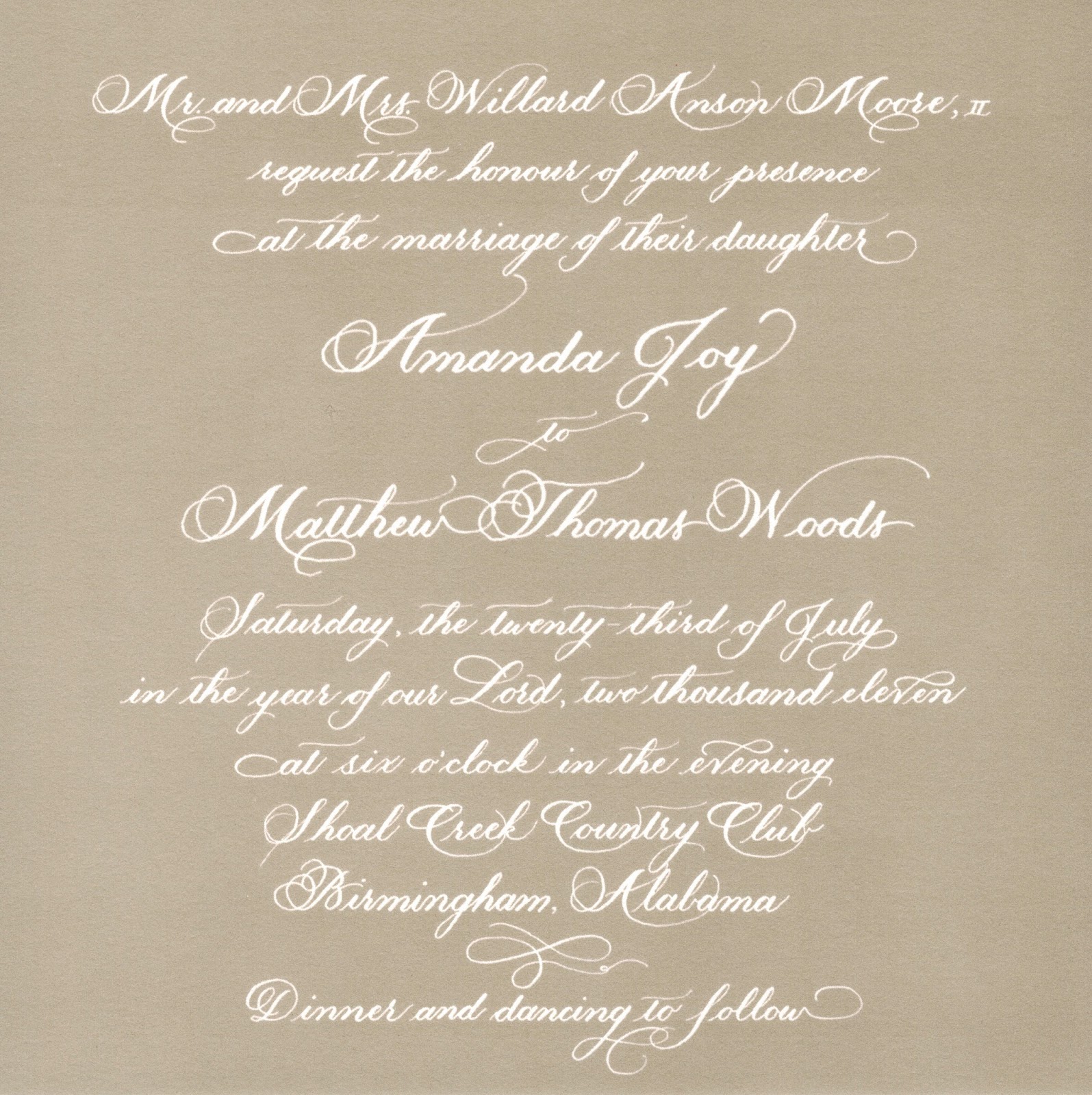 Calligraphy by Julie: Calligraphy Invitations